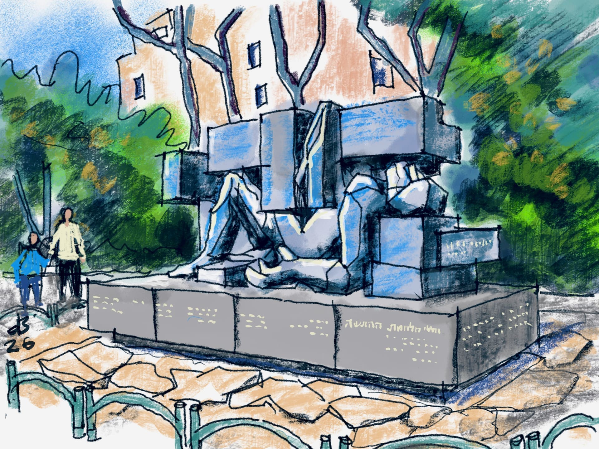Monument to the residents of the Ahuza neighborhood in Haifa - a local ...